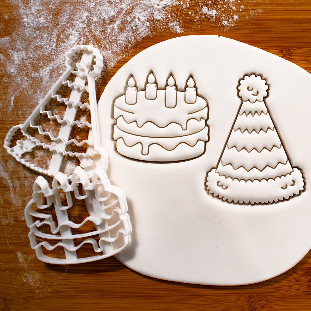 Birthday Cake and Party Hat Cookie Cutters – Bakerlogy