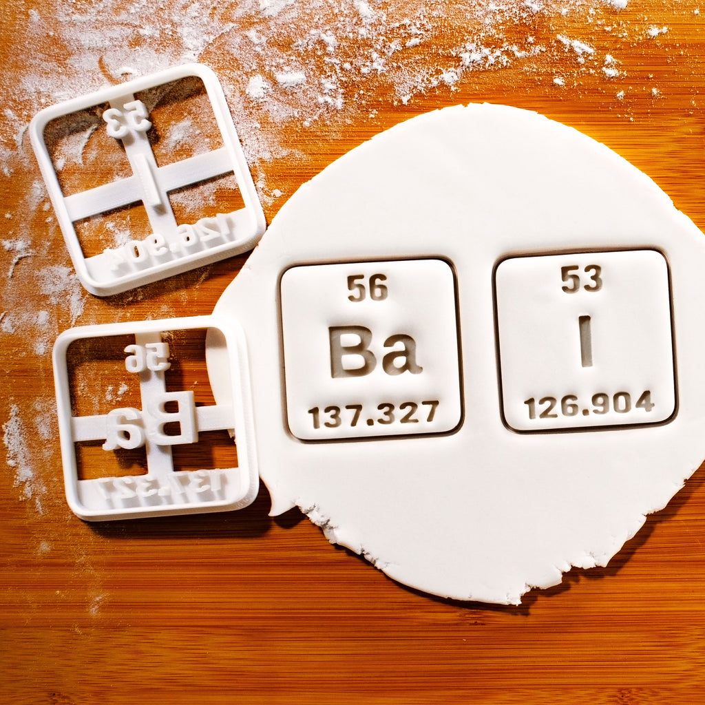 Iodine & Barium Periodic Table Element Cookie Cutters – Bakerlogy