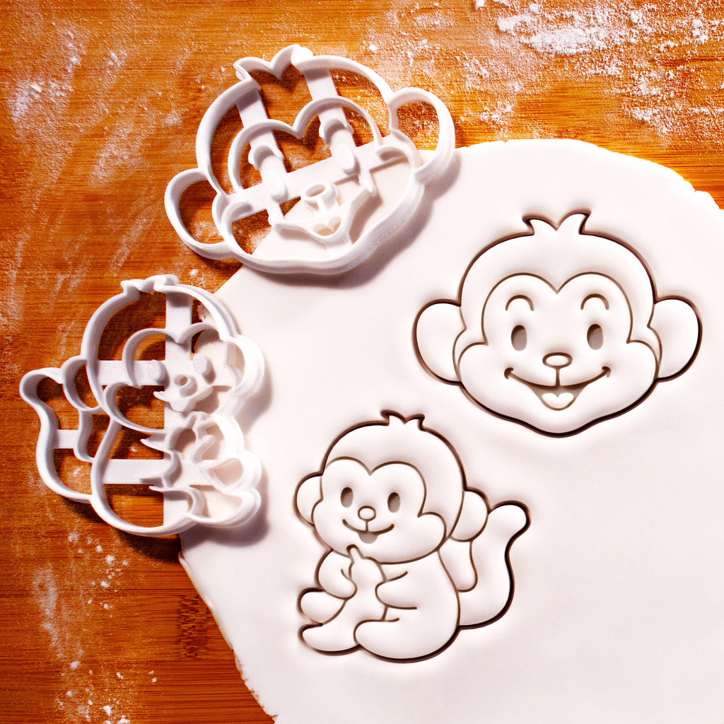 Set of 2 Cute Monkey Cookie Cutters – Bakerlogy