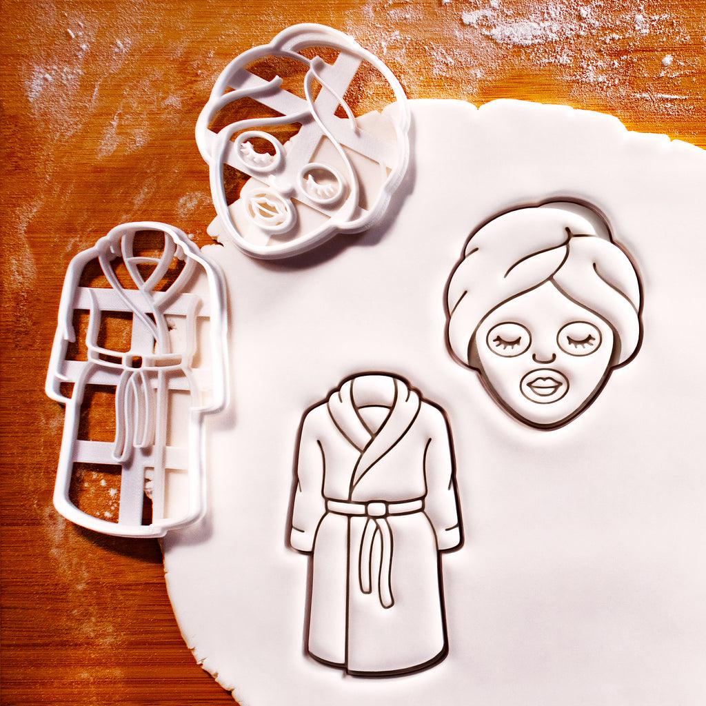 Spa Facial Mask and Bathrobe Cookie Cutters – Bakerlogy