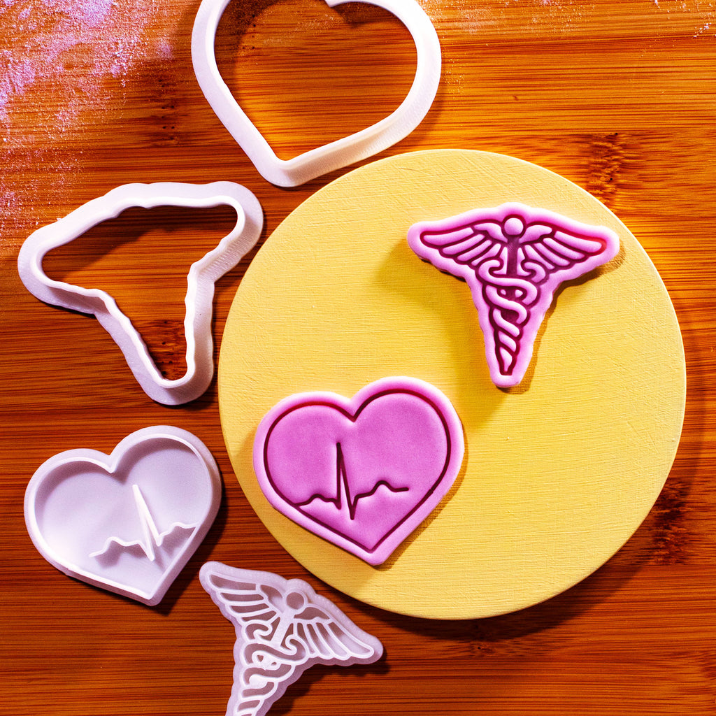 Mini Caduceus & ECG Heartbeat Cookie Cutter – Medical Appreciation ...