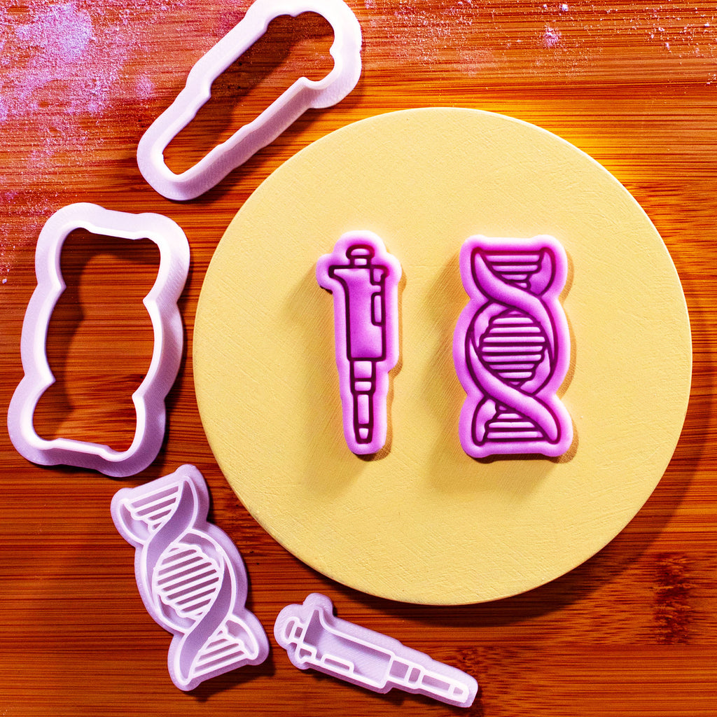 Mini Pipette & DNA Cookie Cutter Set – Science Lab Cupcake Topper ...