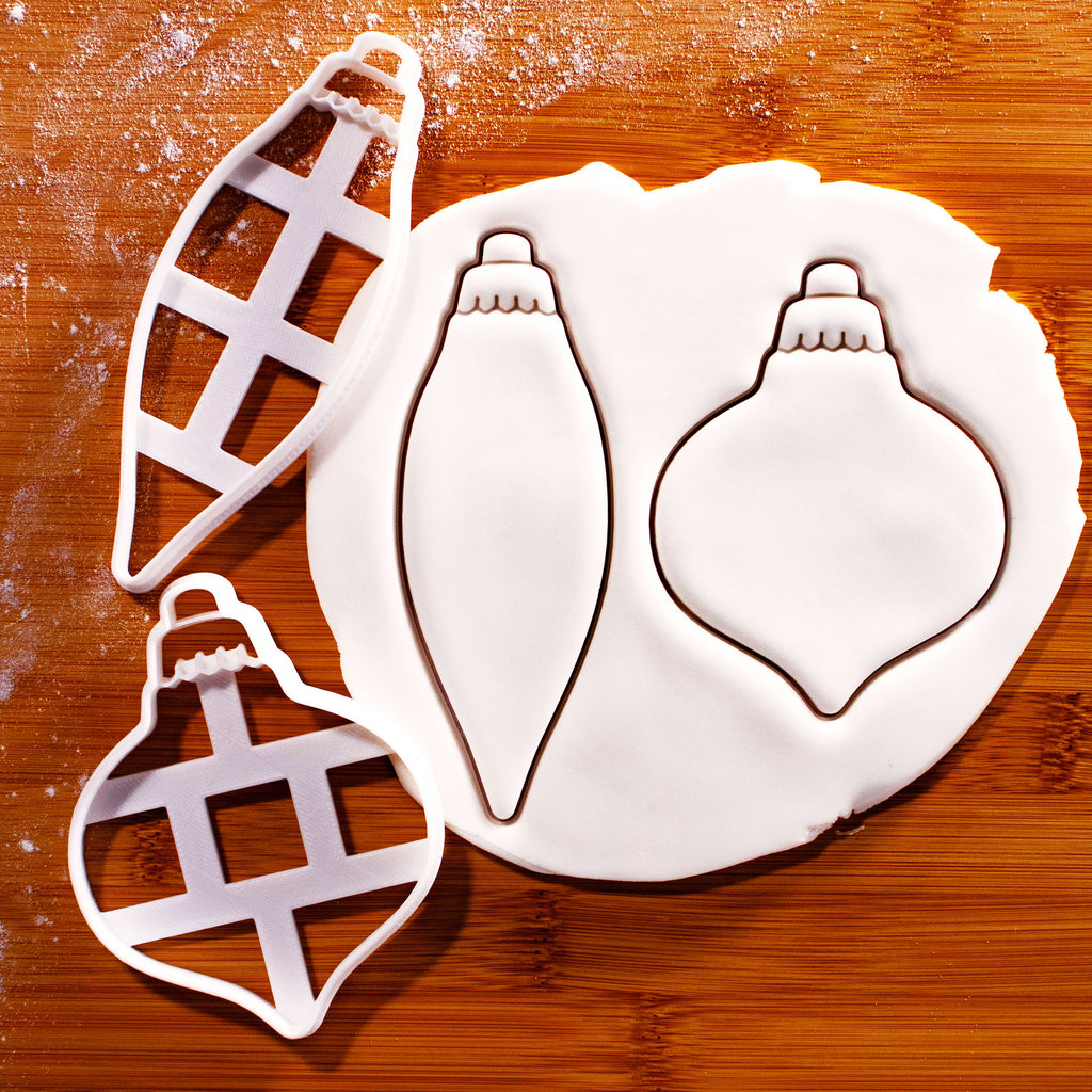 Set of 2 Bauble Cookie Cutters – Onion & Teardrop Christmas Ornaments ...