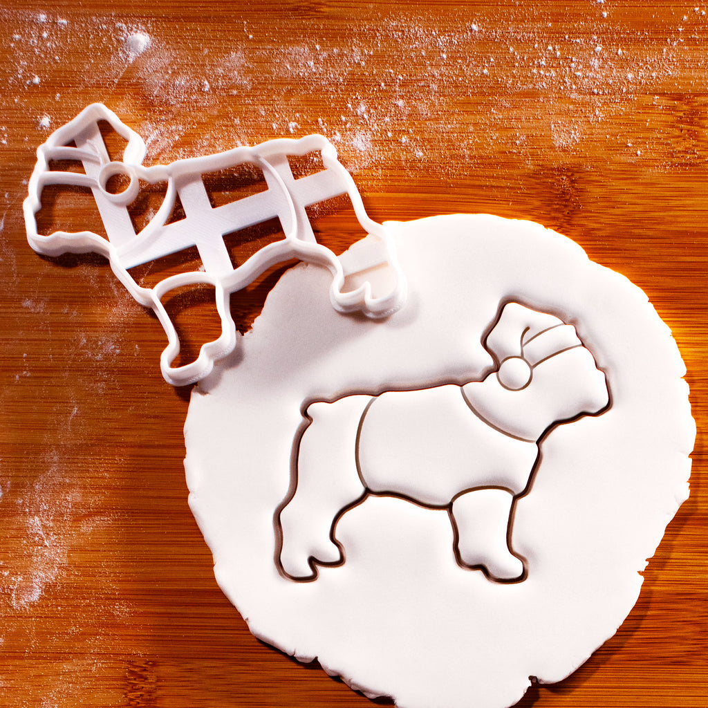 Frenchie with Santa Hat Cookie Cutter | Festive Bulldog Bake – Bakerlogy
