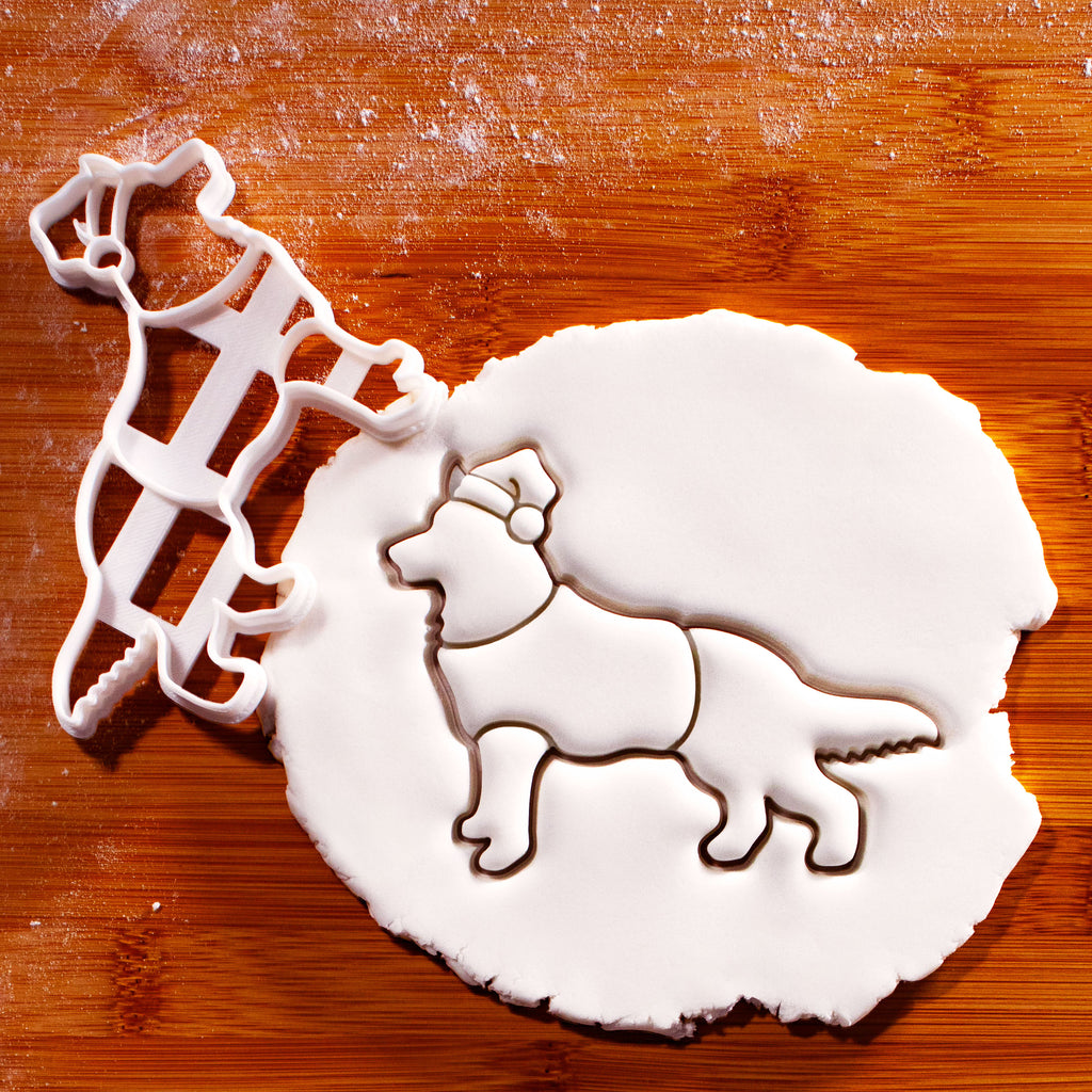 German Shepherd with Santa Hat Cookie Cutter) | Christmas Dog Treats ...