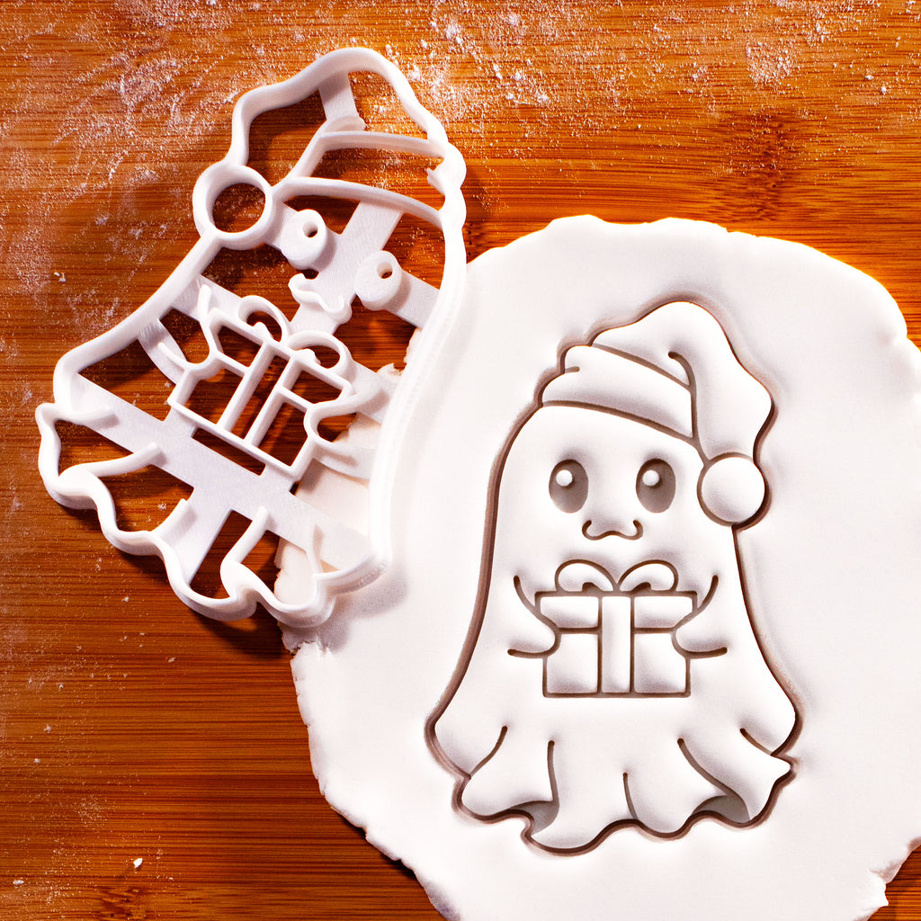 Christmas Ghost with Present Cookie Cutter | Kawaii Festive Spirit Mold ...