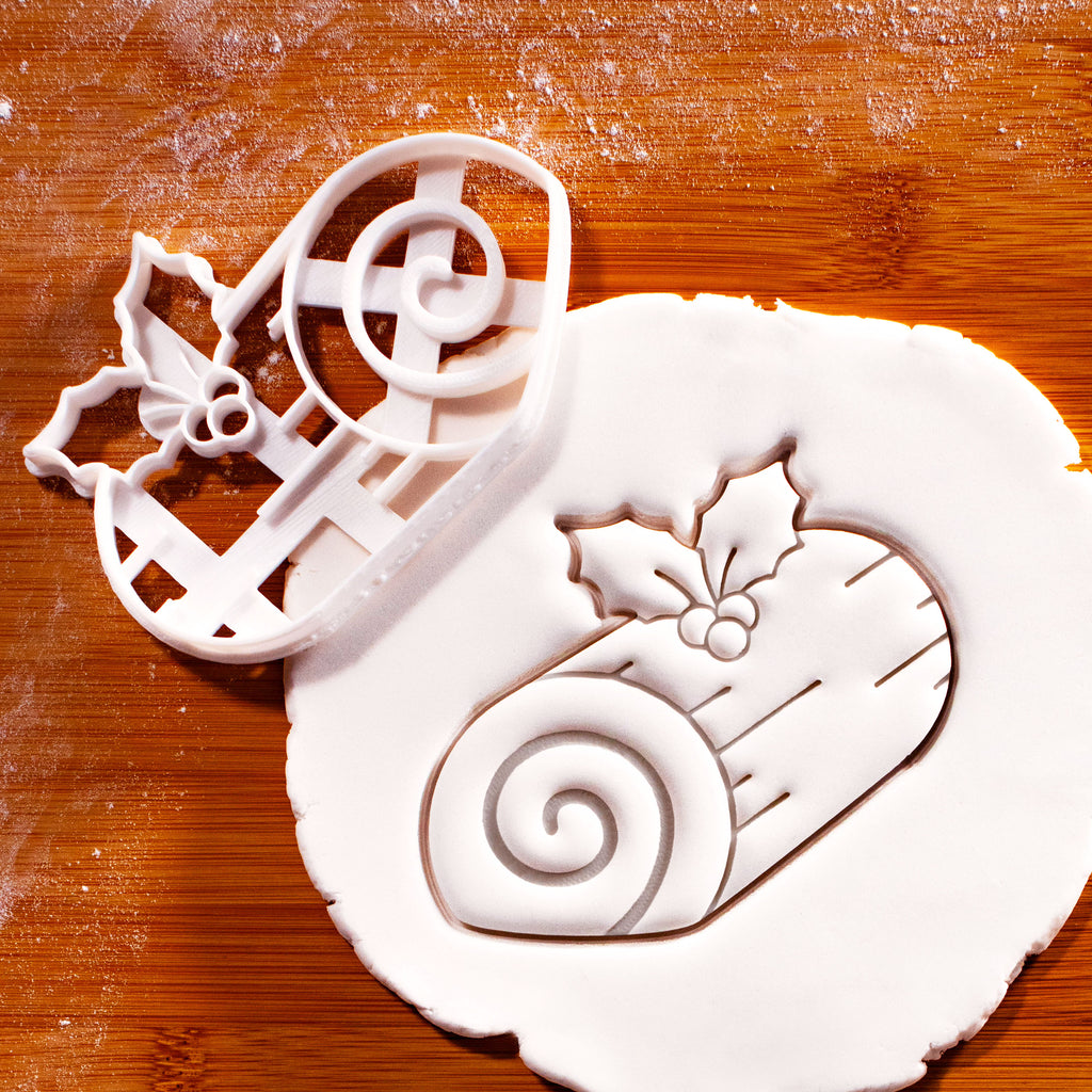 Yule Log Cake Cookie Cutter | Bûche de Noël Christmas Biscuit Cutter ...