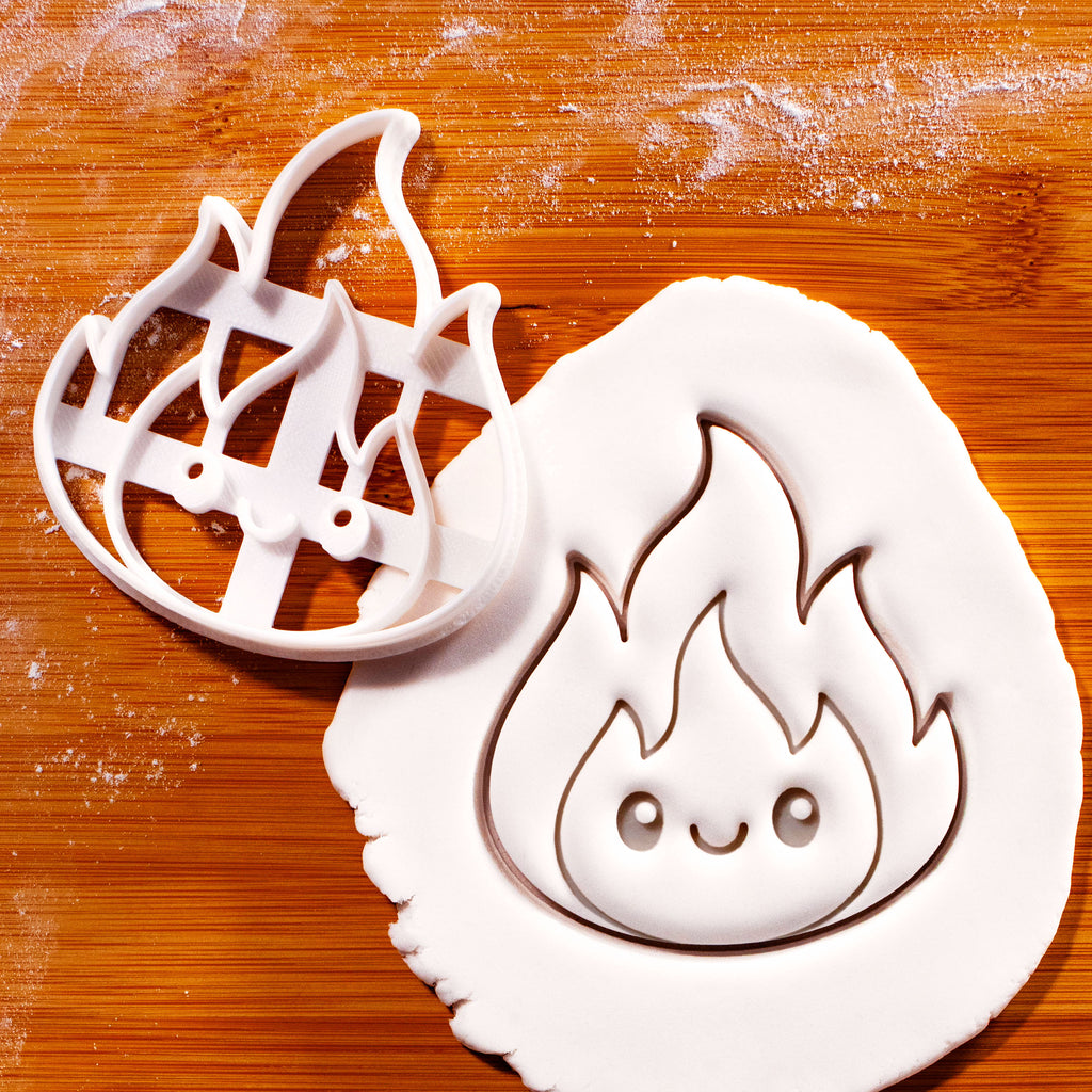 Kawaii Flame Cookie Cutter – Cute Fire Character – Bakerlogy