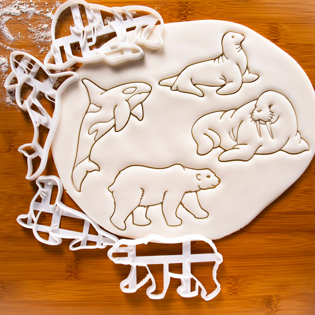 Promo Set of 4 Arctic Animals Cookie Cutters (Polar Bear, Orca, etc ...