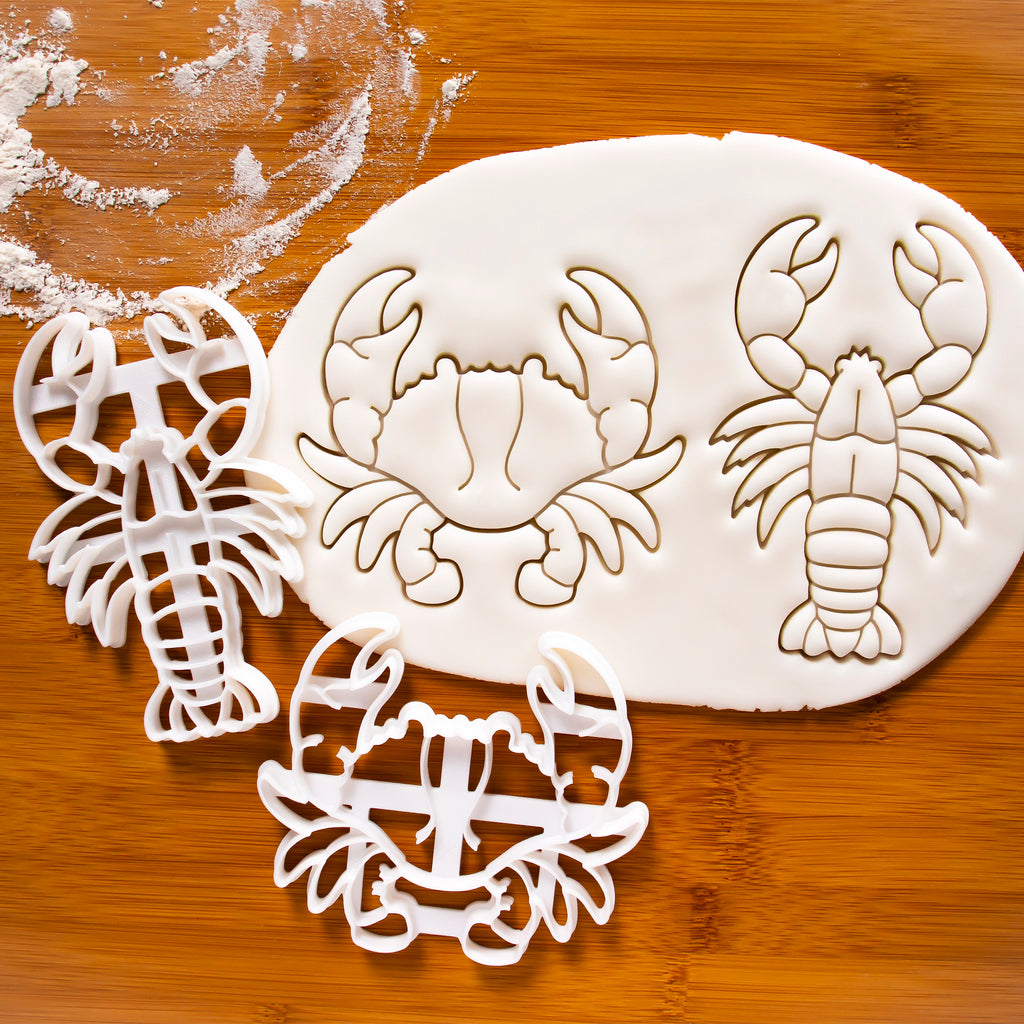 Crab & Lobster Cookie Cutter Set – Ocean Sea Creature Fondant Tools ...