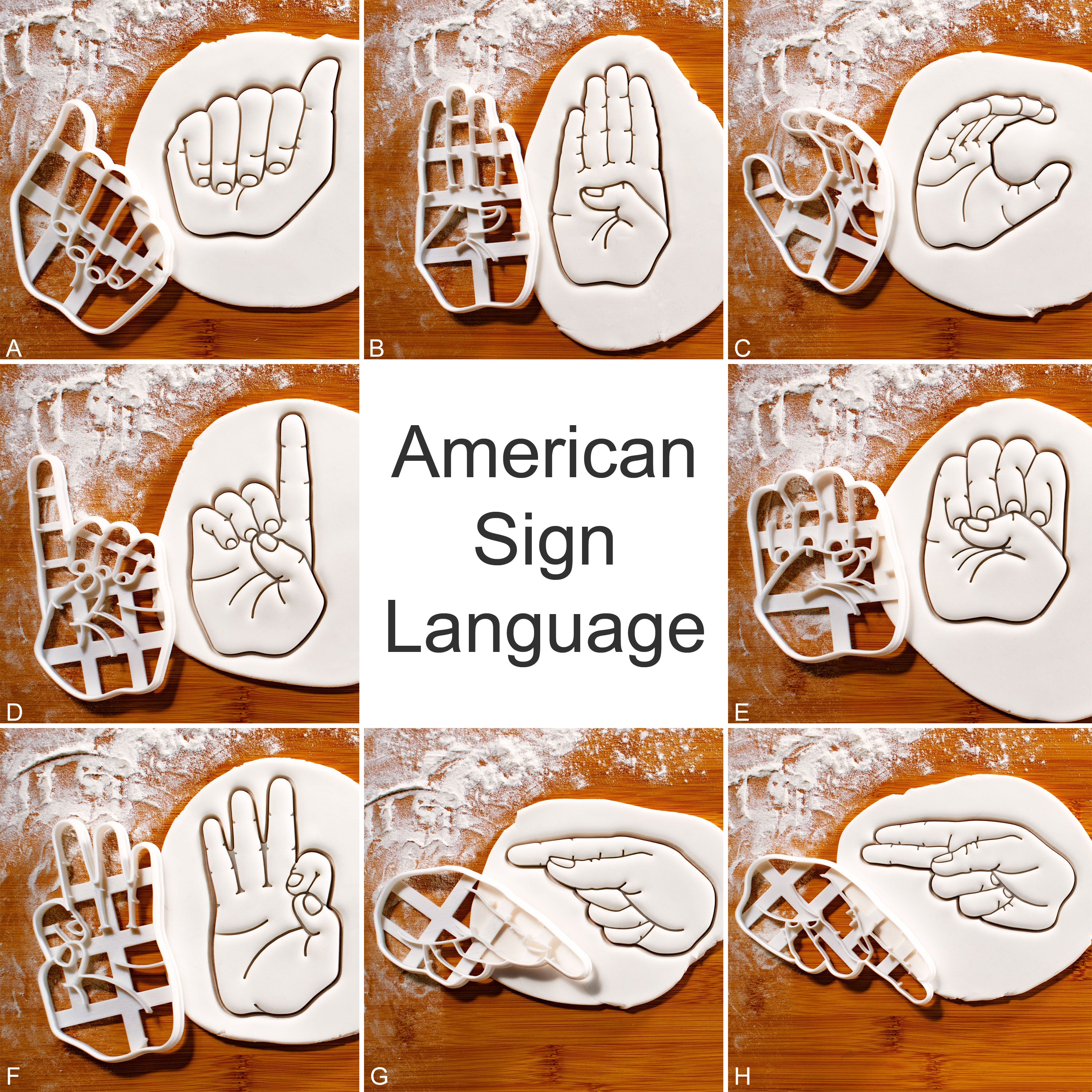 Sign Language Cookies Amazon.com: Set Of 4 Hand Sign Cookie Cutters