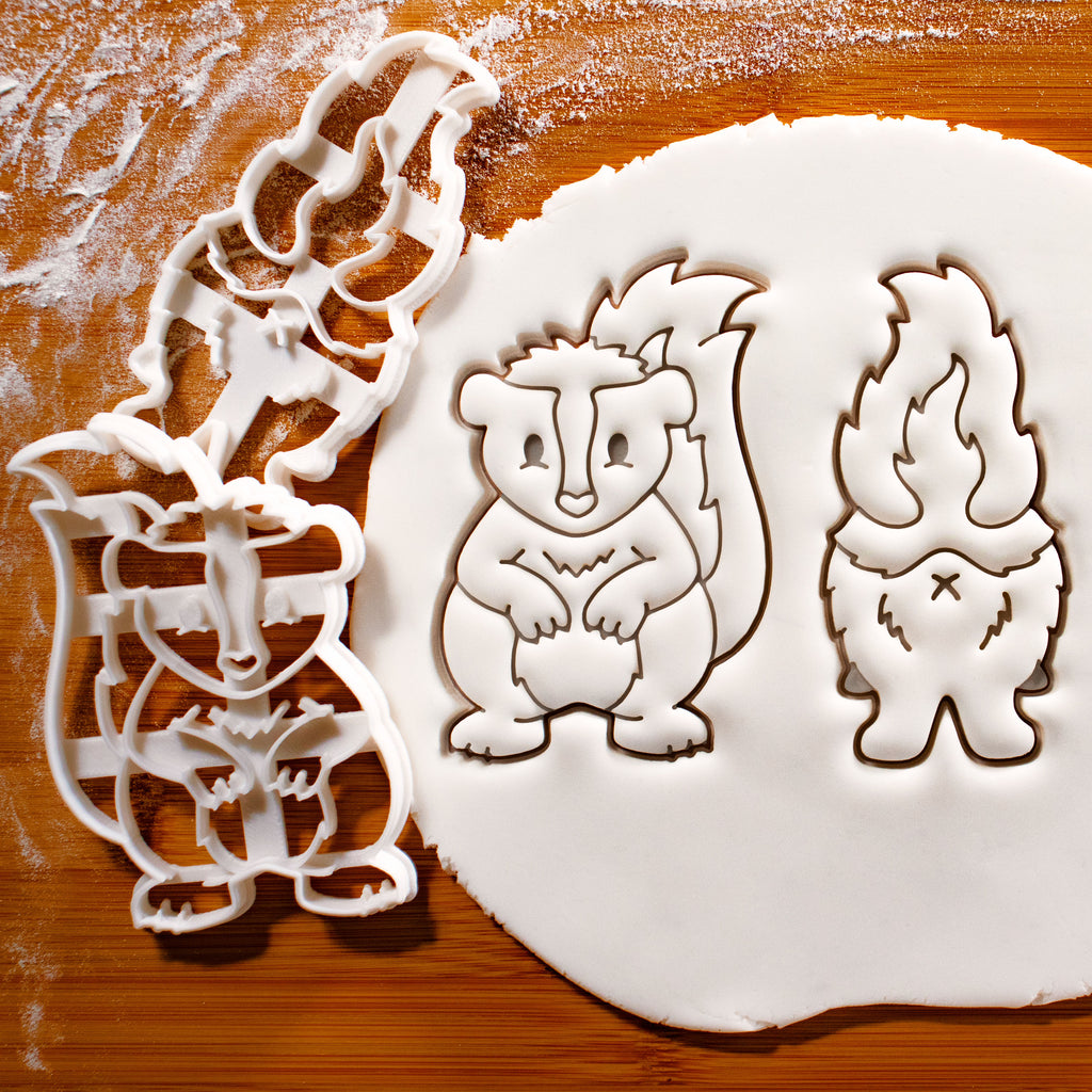 Set of 2 Cute Skunk Cookie Cutters (Design: Skunk Butt and Portrait ...